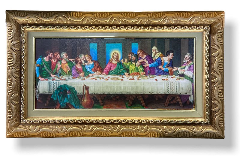 Quadro Santa Ceia Decorativo Parede Horizontal 43x73cm - Fabrica De Quadros