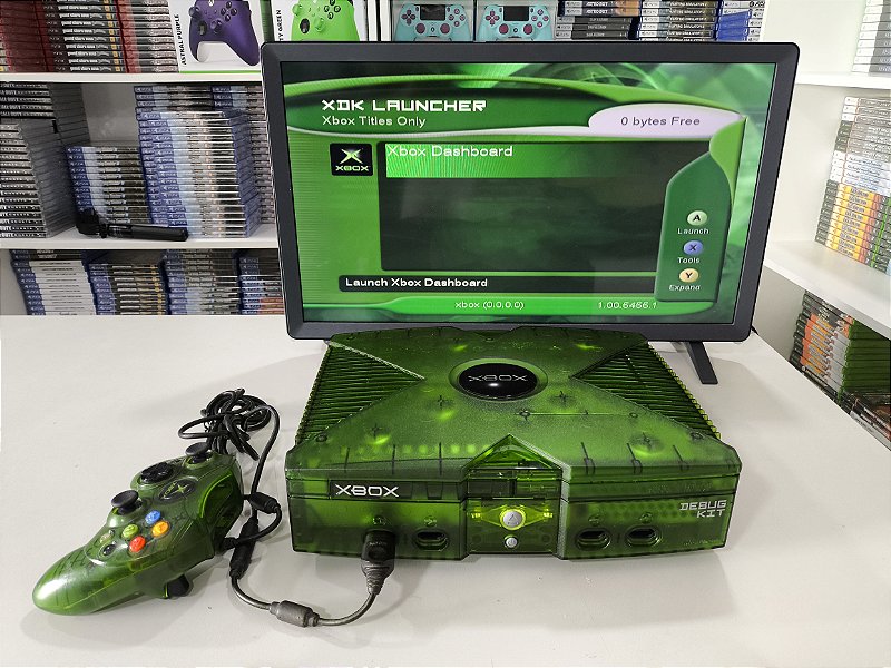 Console Microsoft Xbox Clássico Debug kit Translucent Green - www.maicongames.com.br