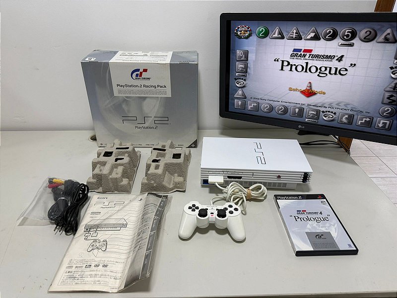 Console Playstation 2 Fat Ediçâo Gran Turismo 2 Racing Pack White - PS2 ...