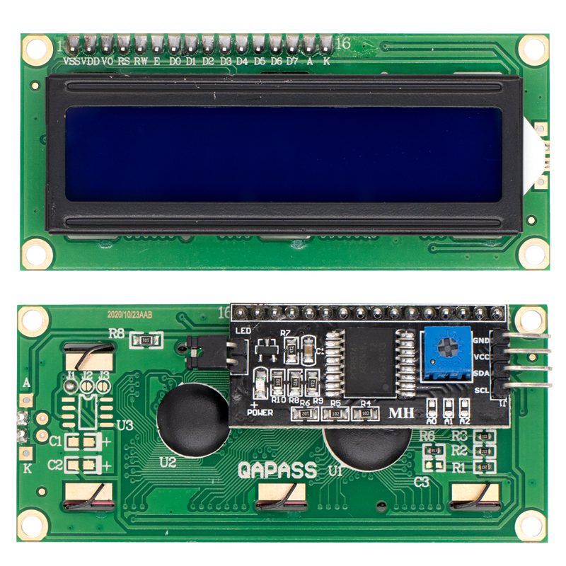 Display LCD 16x2 (Azul) com Módulo Adaptador I2C | Baú da Eletrônica ...