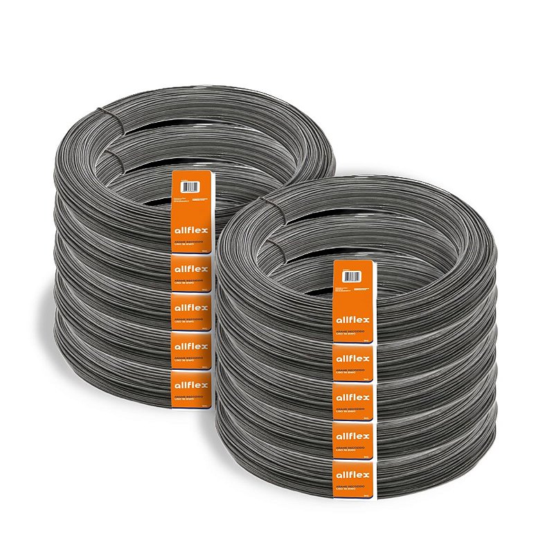 Kit 10kg Arame Recozido Liso BWG18 Fio 1,24mm allflex 10x1kg - LUP PLACE
