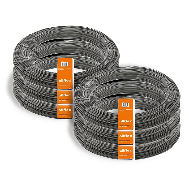 Kit 6kg Arame Recozido Liso BWG18 Fio 1,24mm allflex 6x1kg - LUP PLACE