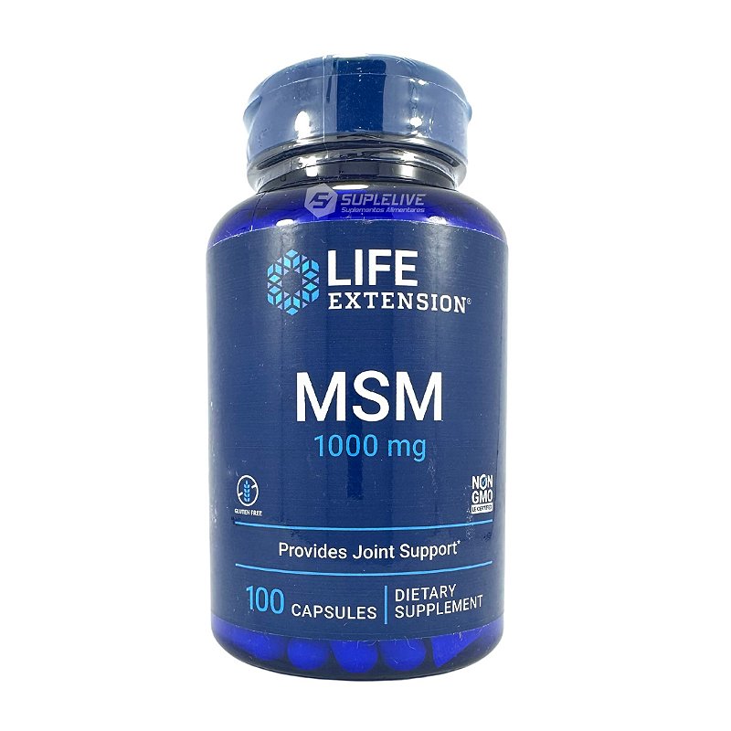 MSM 1000mg 100 Cápsulas Life Extension - Suplelive