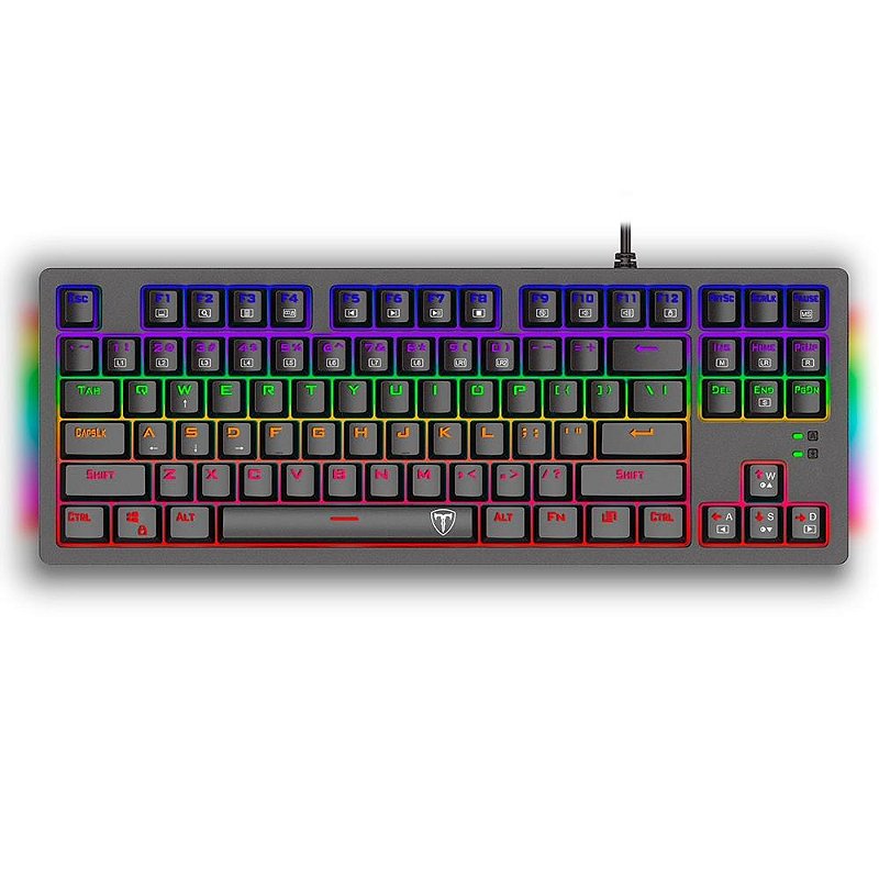 Teclado Mecânico Gamer T-Dagger Bali Rainbow Preto Switch Azul ABNT2 ...
