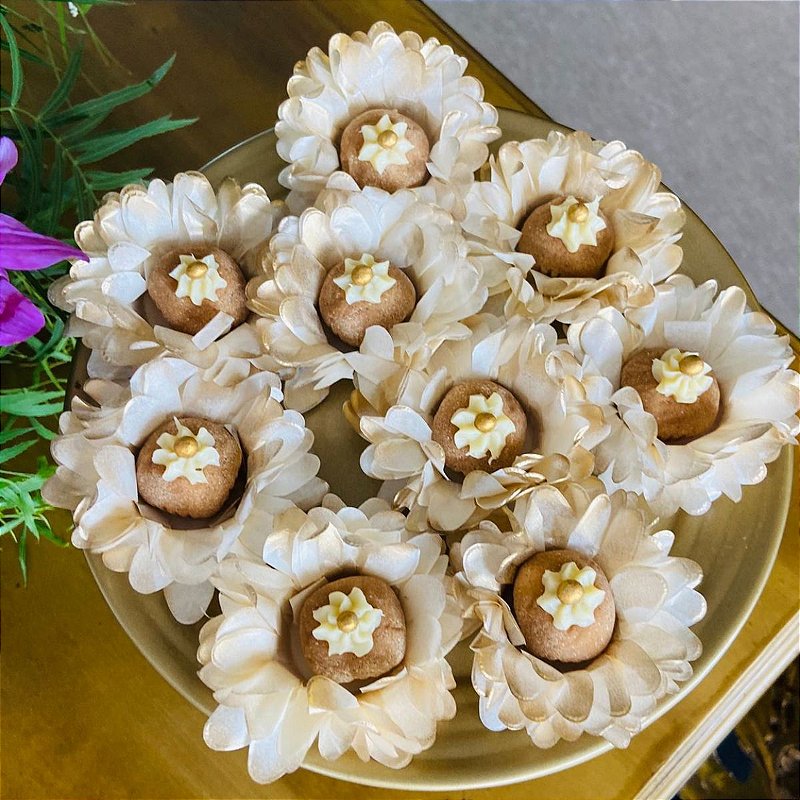 Forminhas para doces dourada - D'Paula Doce Formas - Forminhas para Doces