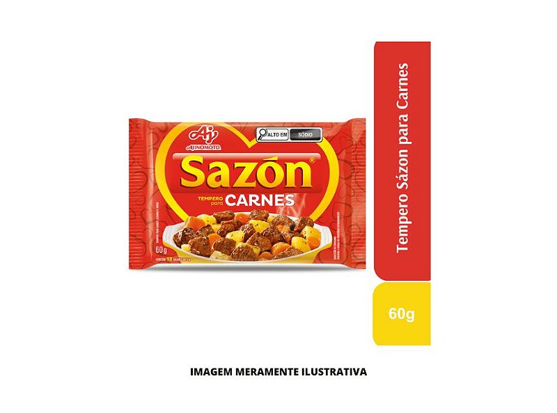 TEMPERO PARA CARNES SAZON 60G - Roberto Distribuidora