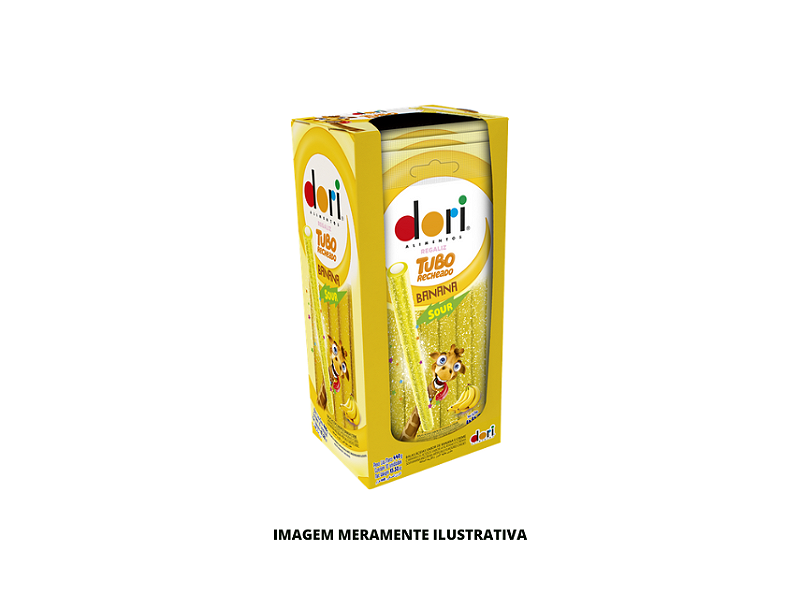 REGALIZ DORI TUBO RECH BANANA 1X10X44G - Roberto Distribuidora