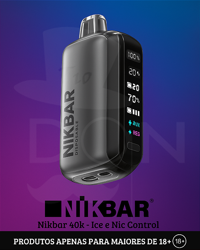 Descartável Nikbar Ice Baby 40k Ice / Nic Control - 5% (50mg) - DK CWB