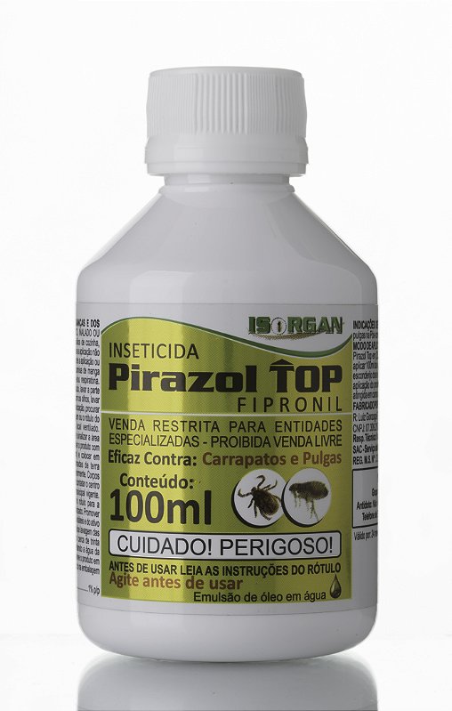 Inseticida Pirazol Top - 100ml - Solução Oleosa - Elimina Carrapatos e ...