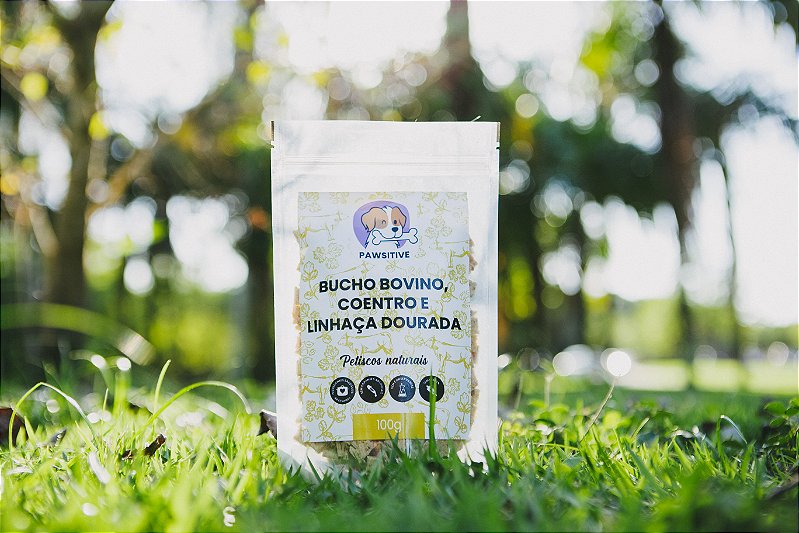 Petisco Natural de Bucho Bovino, Coentro e Linhaça Dourada - Pawsitive ...