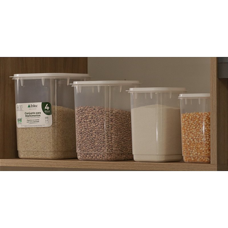 Conjunto De Potes Para Mantimentos 4PCS - Lojas Aki Tem