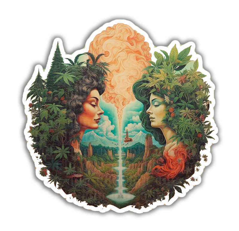 Weed Mythical Psychedelic Woman - InkStickers