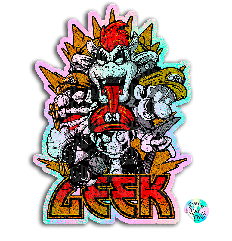 Adesivo Holográfico Geek Mario Bros - InkStickers