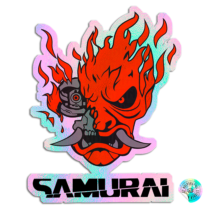 Adesivo Holográfico Samurai - InkStickers
