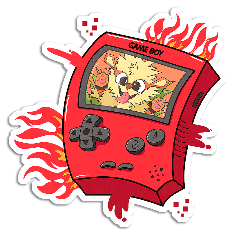 Adesivo A Prova D'água Gameboy Growlithe - InkStickers