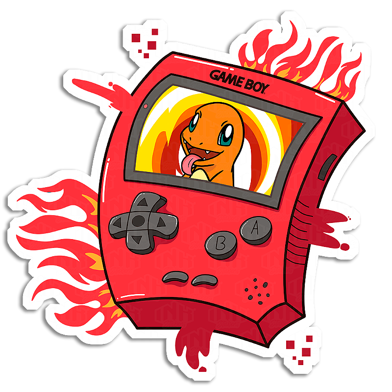 Adesivo A Prova D'água Gameboy Charmander - InkStickers