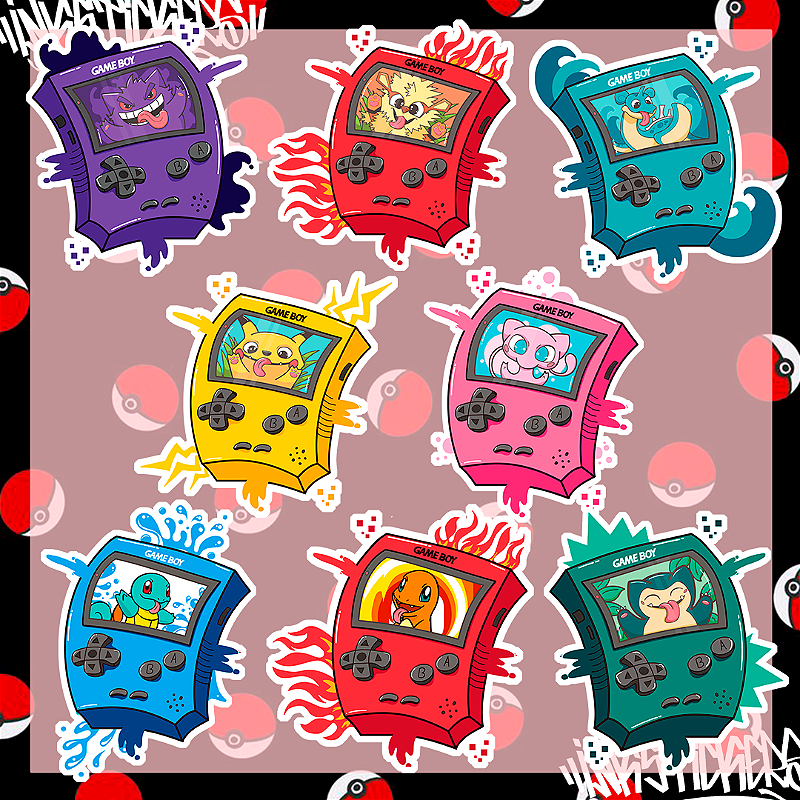 Pack de Stickers Gameboy Pokémon - InkStickers