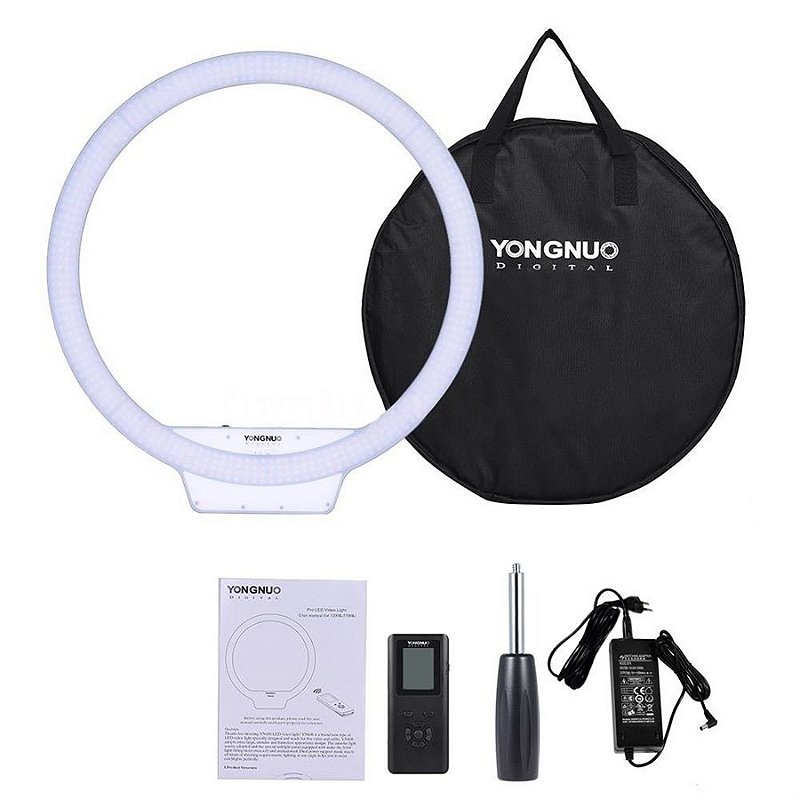 Iluminador LED Ring Light Yongnuo YN-608 Bi-Color com Fonte Bivolt ...