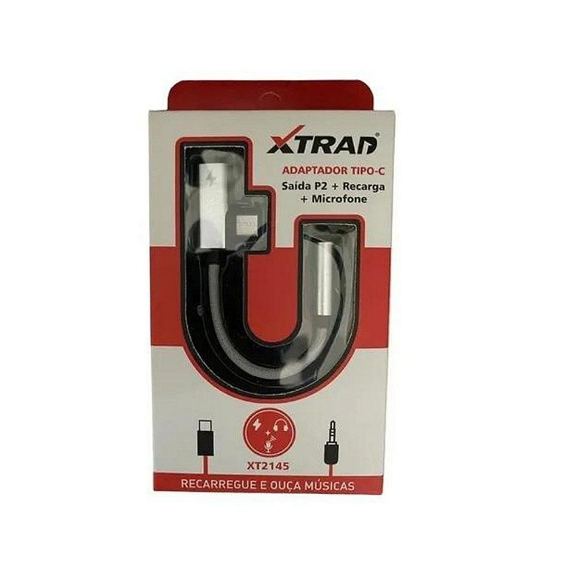 ADAPTAD TIPO C SAÍDA P2 RECARGA + MIC XT2145 XTRAD - Anova Brasil