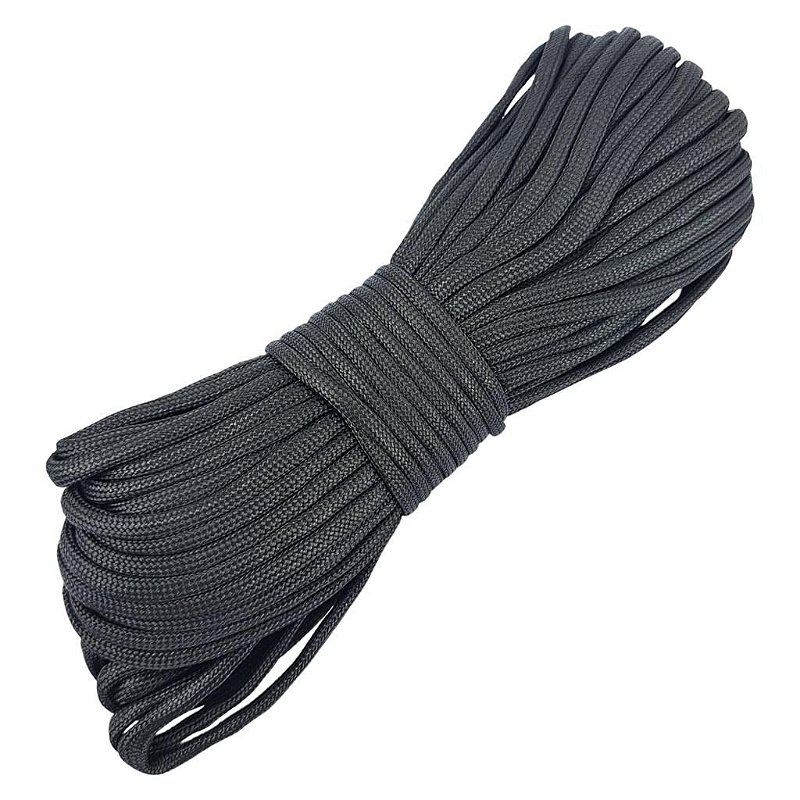 Paracord 550 Corda 7 Filamentos 29 M Preto - Febre do Aço
