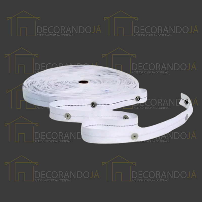 FITA WAVE REGULAR 10,5X10,5 - BOTÃO/ TRILHO SUÍSSO - BRANCO - ROLO COM ...