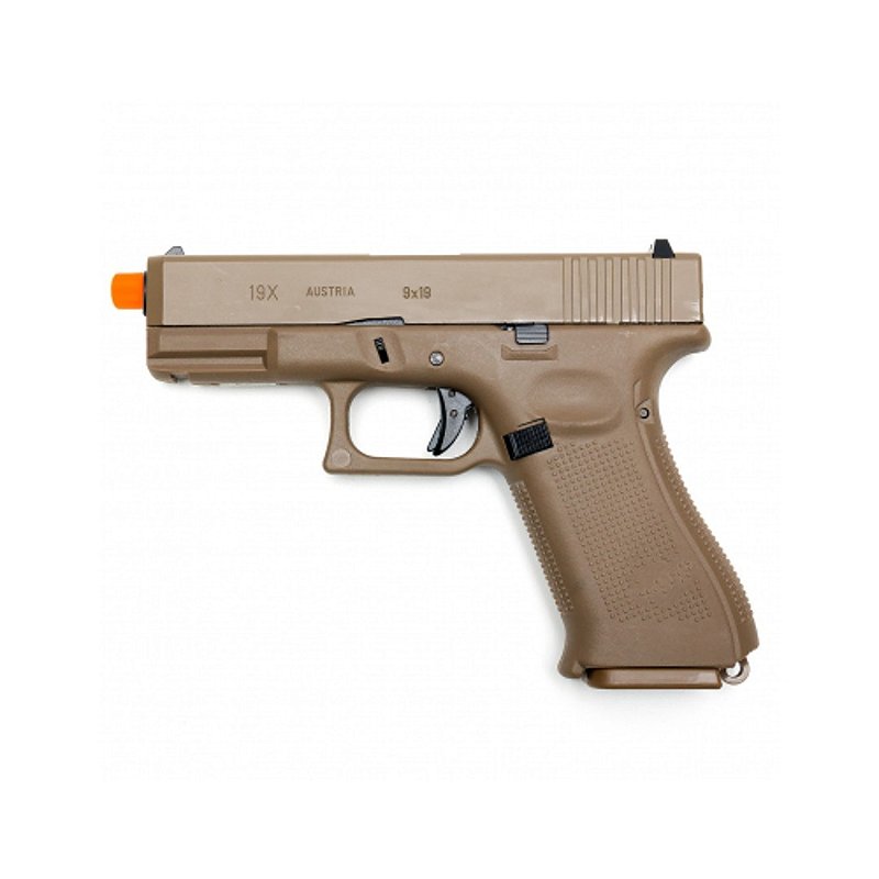 Pistola Glock 19X coyote GBB BlowBack Metal-E&C - Army Store Brasil