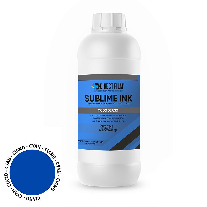 Tinta Sublime Ink 1 Litro - Ciano - Direct Film