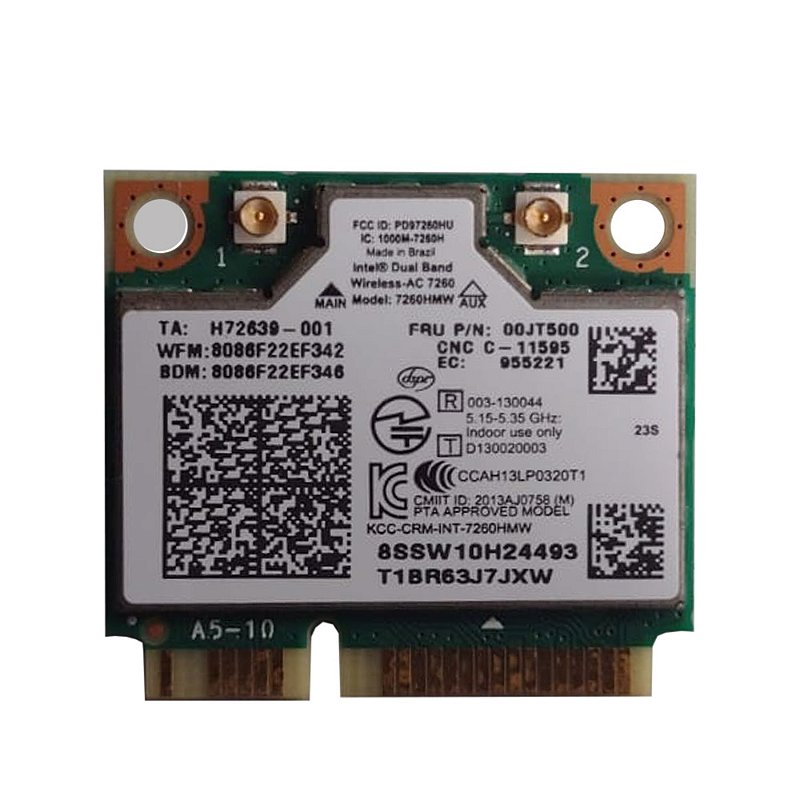 Placa De Rede Wifi Pd97260hu 7260 Dell Asus Sony Lenovo Dual Band ...