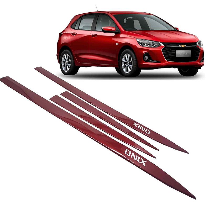 Friso Lateral GM Novo Onix Vermelho Carmim cor Original - FK Parts