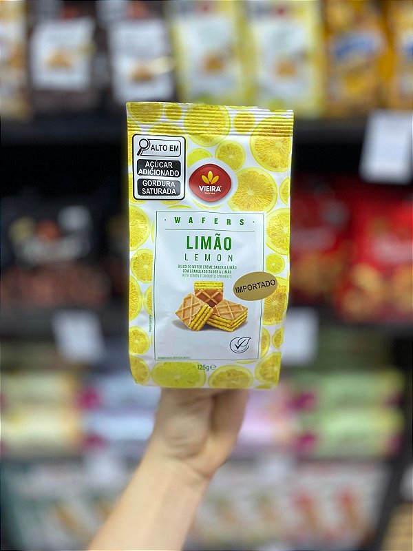 Biscoito Vieira Wafers Limão 125g - Johnny Doces Importados ...