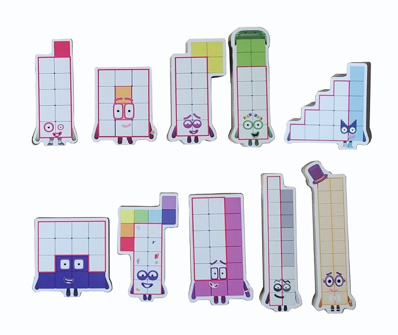 Personagens Numberblocks 11 ao 20 em madeira - Brinca Mais - Brinca Mais