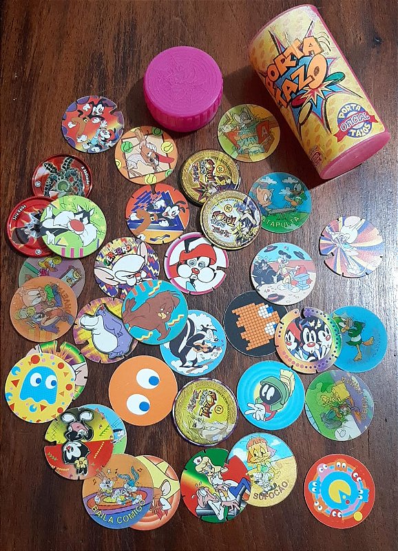 Porta tazo, porta tazos elma chips, tazos, coleção elma chips, tazo ...