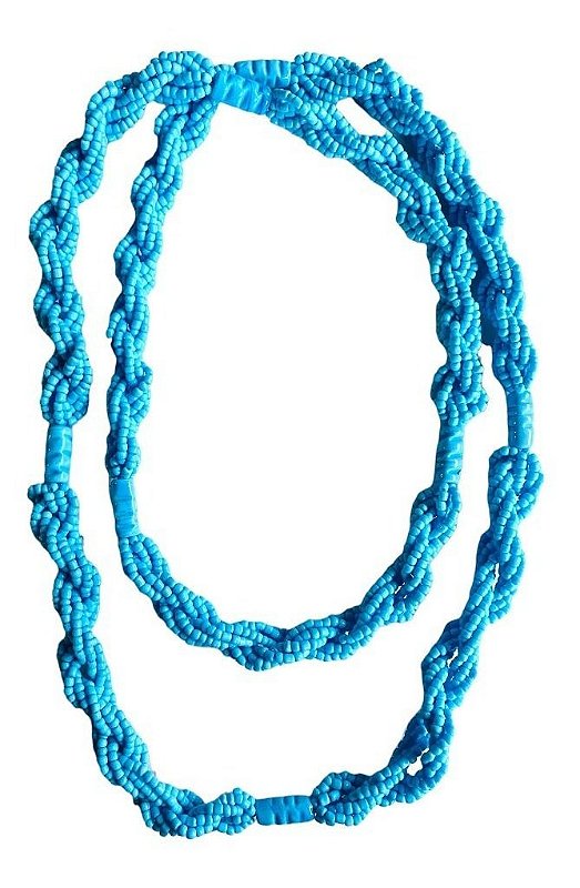 Guia Brajá 7 Fios Trançado Iemanja Azul Royal 80cm Umbanda - Loja Salve ...