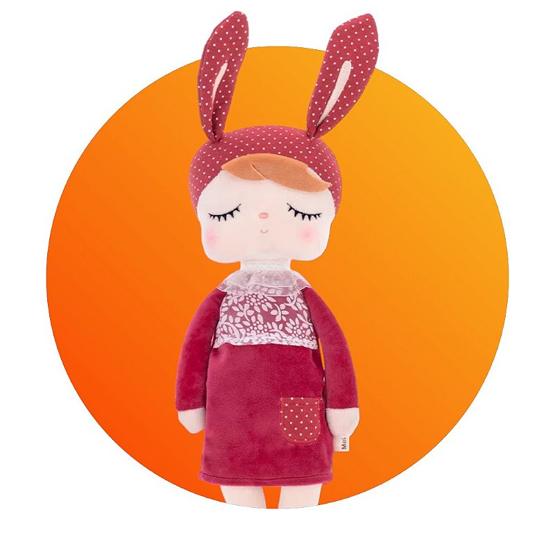 Boneca Metoo Angela Clássica BORDÔ 33cm - Encanto em Cada Detalhe ...