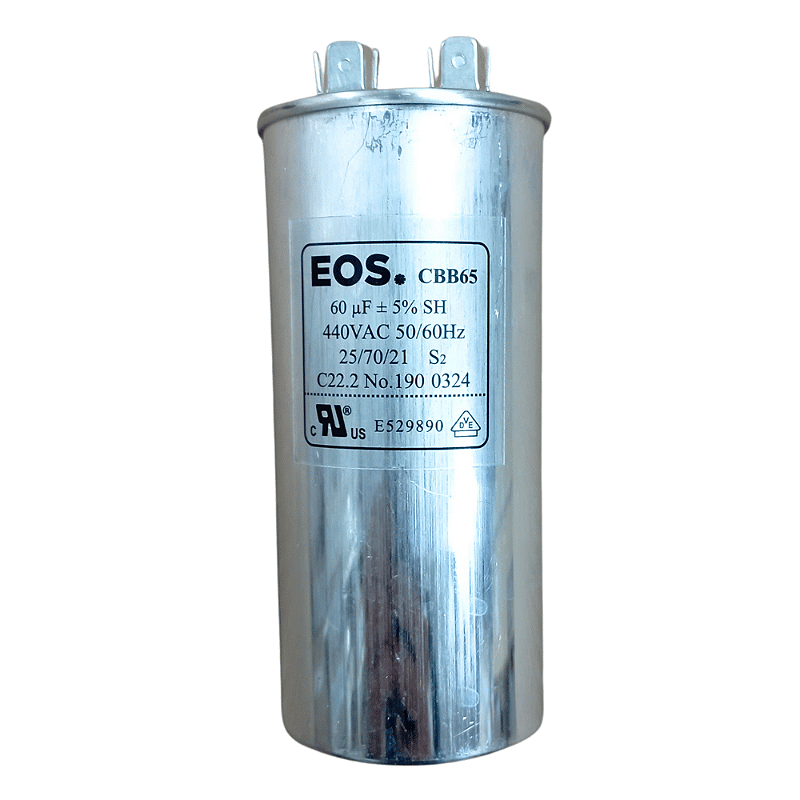 Capacitor 60 Uf 440V com Terminal Corpo Alumínio - Friolar Peças