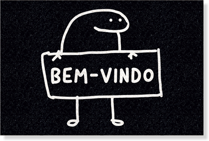 CAPACHO FLORK BEM-VINDO PLAQUINHA - Ideia Fixa Decor
