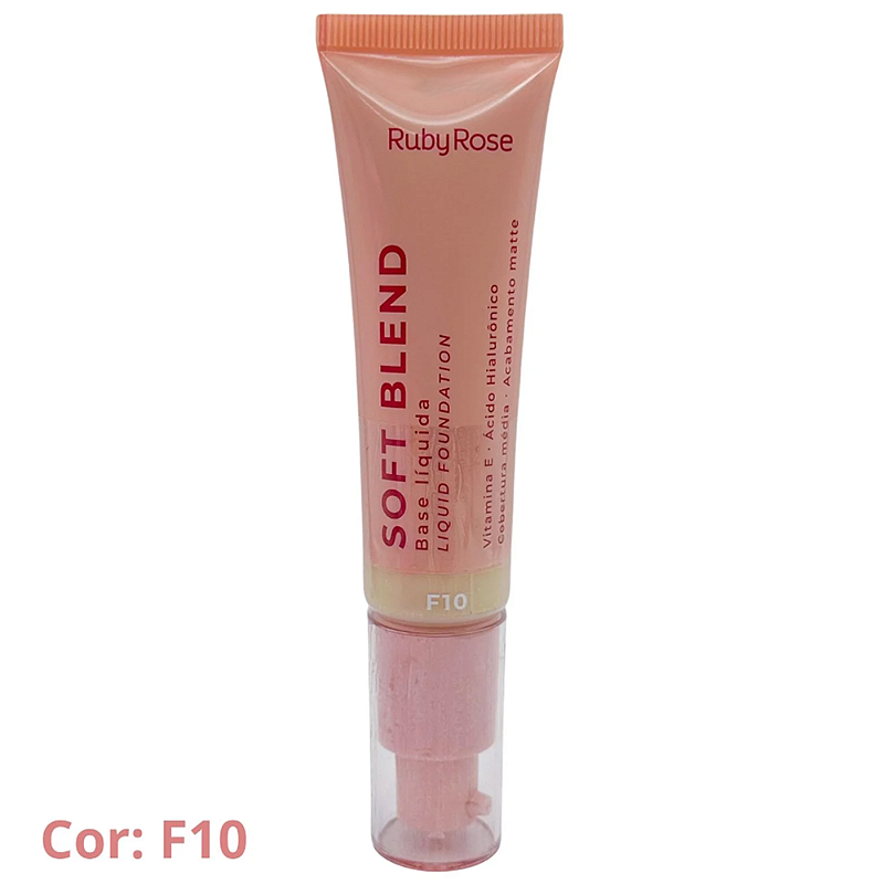 Base Líquida Soft Blend (COR F10) - Ruby Rose - Encanto Da Maquiagem