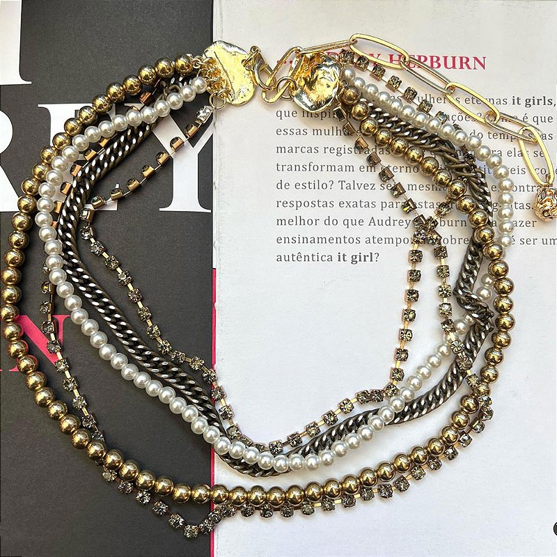 Colar Cinco Fios - Madame Bijoux