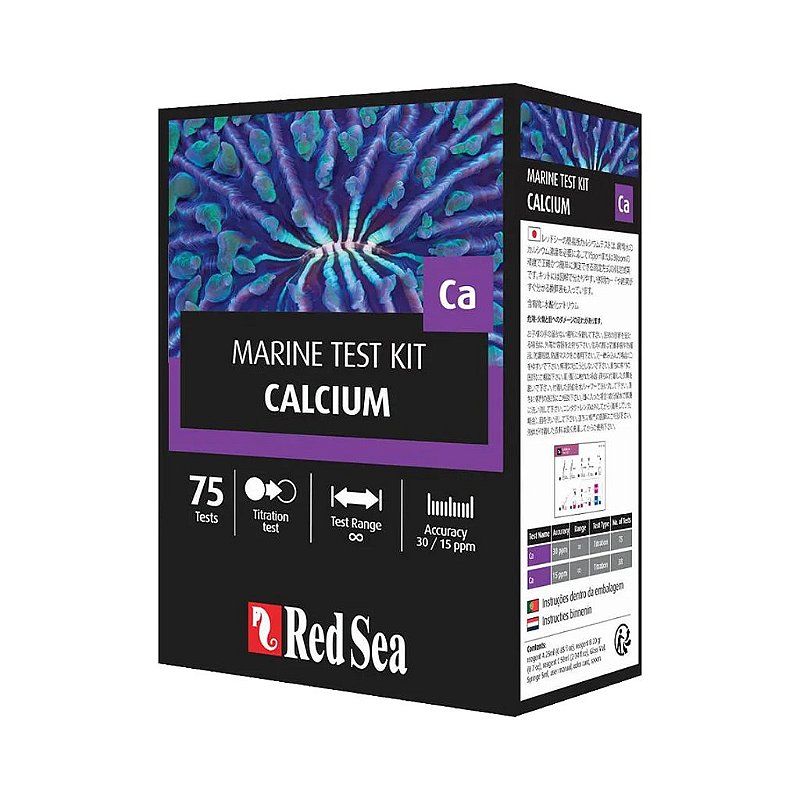 TESTE RED SEA MARINE TEST KIT CALCIUM (CA) - 75 TESTES - NEMO BOX