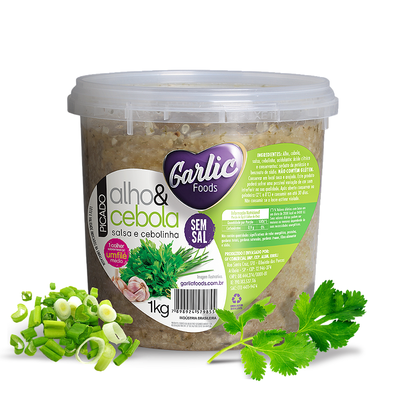 Alho e Cebola – Salsa e Cebolinha Picado Vegano 1kg Sem Glúten - Garlic ...