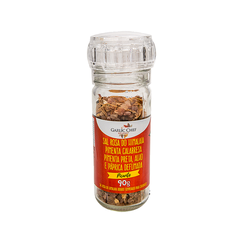 Sal Rosa Temperado com Moedor Picante Sem Glúten 90g - Garlic Foods