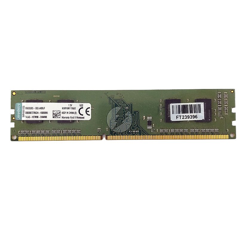 Memória RAM Kingston KVR16N11S6/2 Chip Kingston: DDR3, 2GB, 1Rx16, 1600 ...
