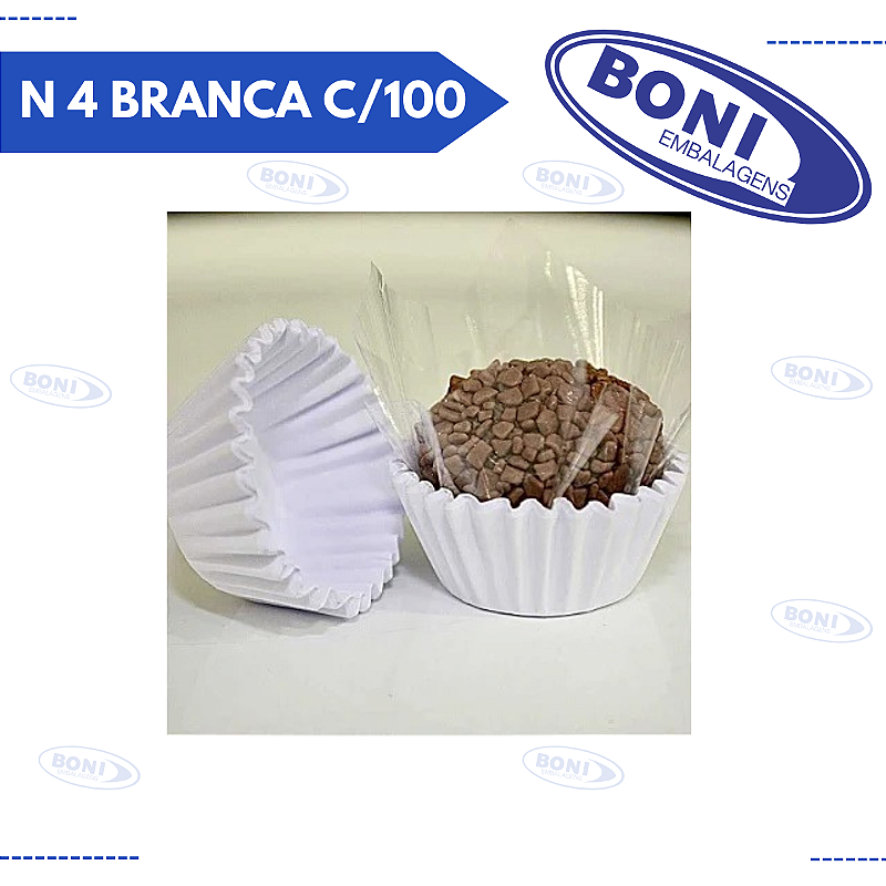 FORMA BRIGADEIRO N 4 BRANCA C/100 - Boni Embalagens