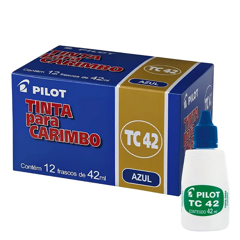 TINTA PARA CARIMBO AZUL 42 ML PILOT - Boni Embalagens