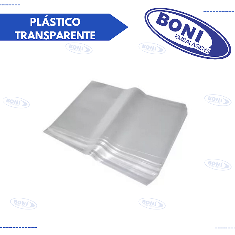 PLÁSTICO TRANSPARENTE P.E. 50x70 0,10 - Boni Embalagens
