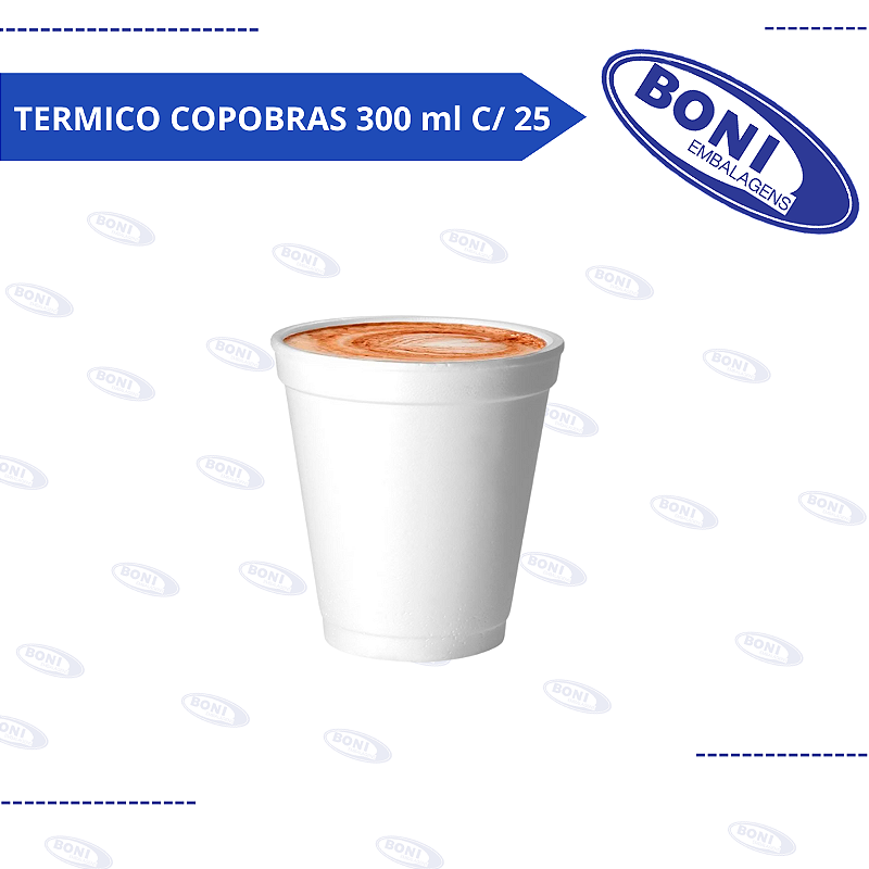 COPO TERMICO COPOBRAS 300 ml C/ 25 - Boni Embalagens