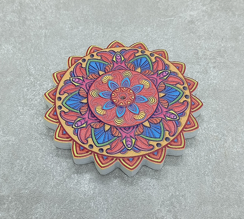 Incensário Mandala Flor de Lótus com ímã - Amarelo/Azul/Vermelho - Aura ...