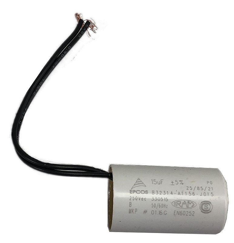 Capacitor Permanente 15uf 250v Epcos ,motores,e Outros, Fios - A ...