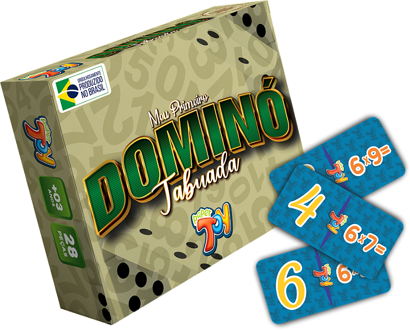 Meu Primeiro Dominó Tabuada 28 Peças MDF DMN002 - Paper Toy ...