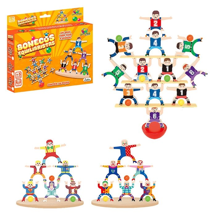Jogo Bonecos Equilibristas Equilibra Bonecos 24 peças - Art Brink ...